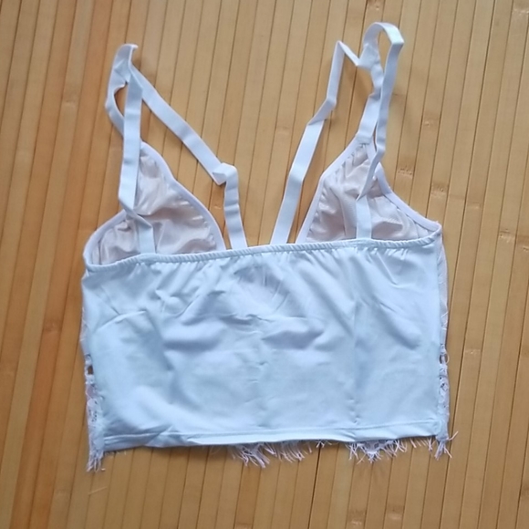 Intimates & Sleepwear | Nwt Down N Dirty White Lace Harness Bralette ...